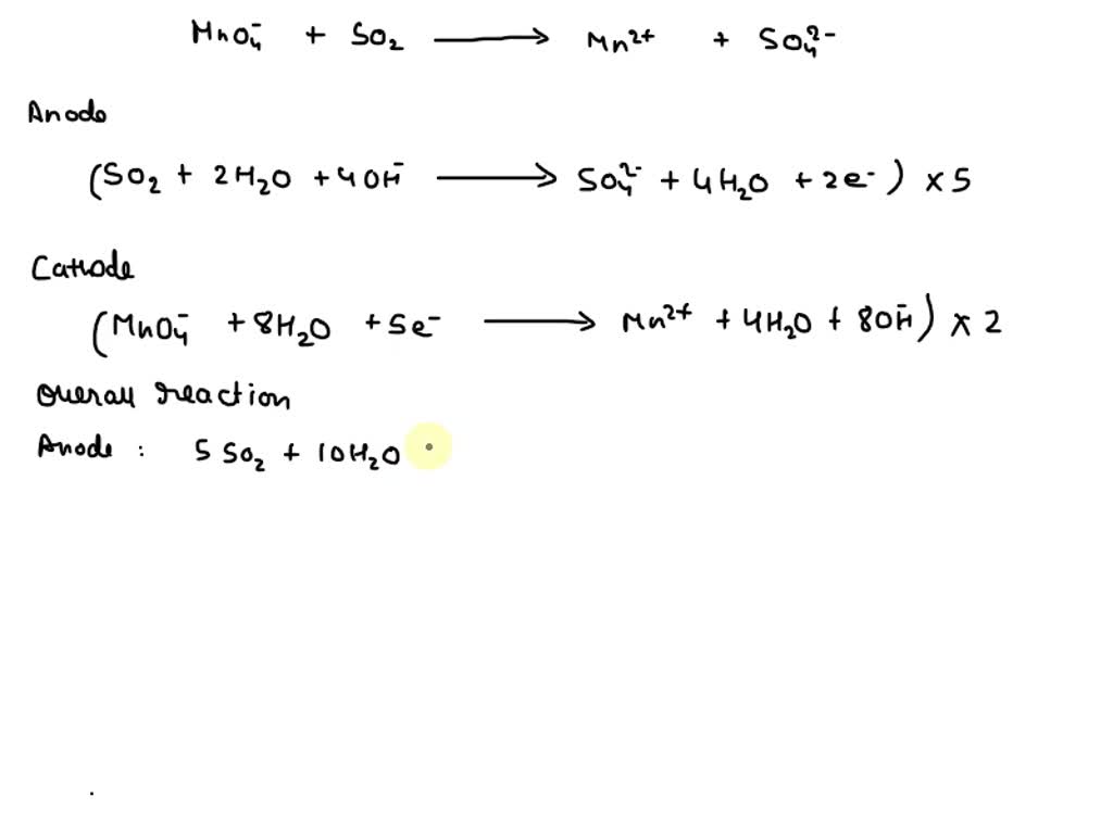 SOLVED: Potassium chlorate reacts with sulfur dioxide in acidic ...