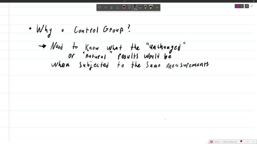 What is the purpose of a control group in an experiment? What would the ...