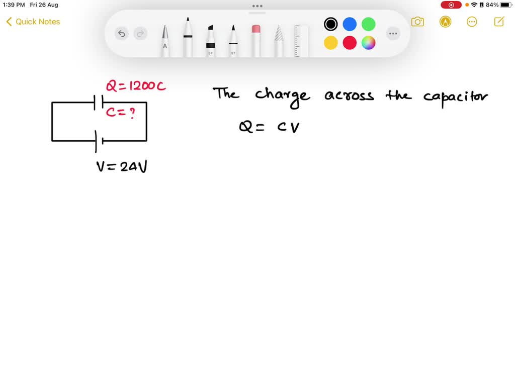 SOLVED: Find the capacitance of a parallel plate capacitor if 1200 C of charge are deposited on ...