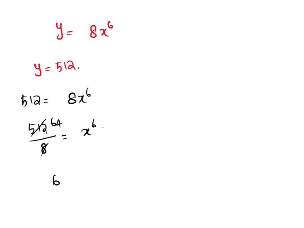 the function y is defined by y=8x6. what is the value of x when y ...