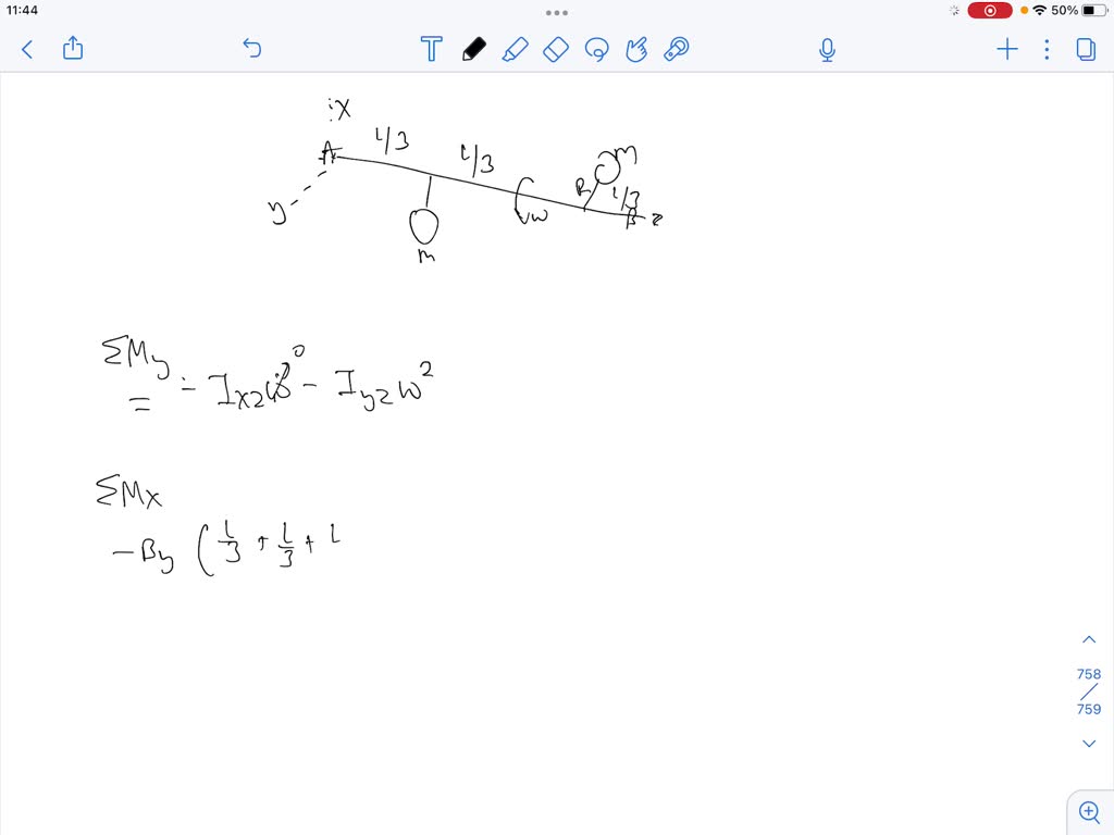 SOLVED: The slender shaft carries two offset particles, each of mass m ...