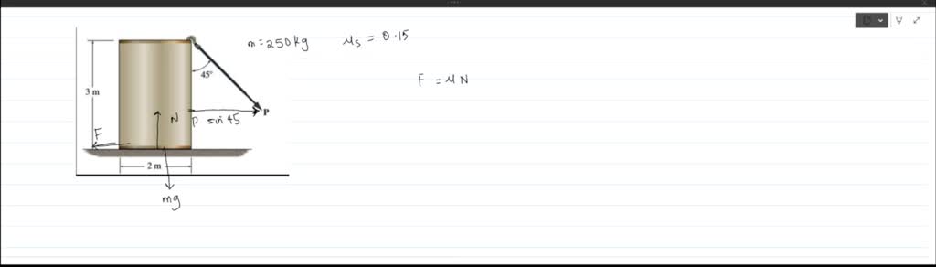 SOLVED: Example 4: The uniform cylindrical tank has a mass of 250 kg ...