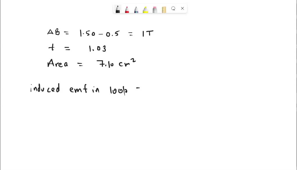 SOLVED: 7 loops of wire with a total resistance of 2 ohm and an area of ...