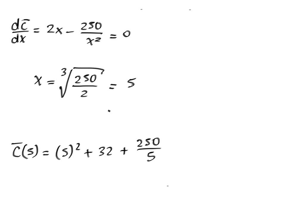 Solved Find The Minimum Value Of The Average Cost For The Given Cost