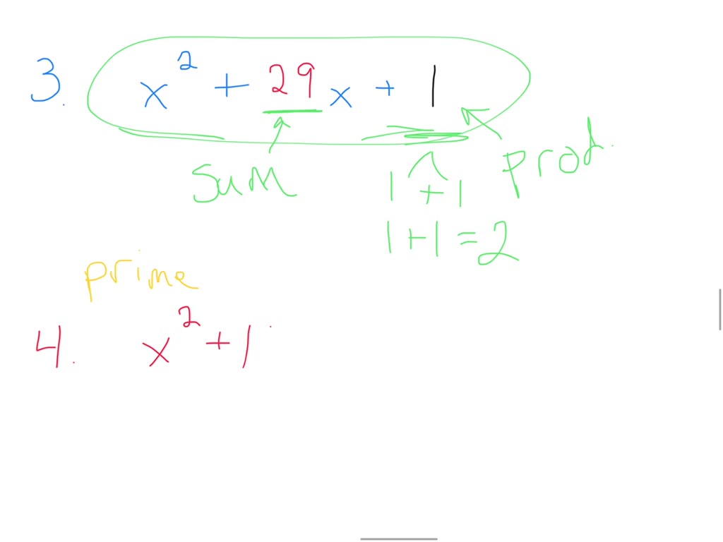 SOLVED: 3. Write a trinomial expression that will not factor. Explain ...