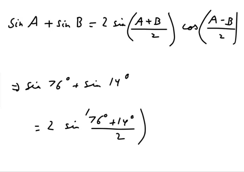 SOLVED: For the following exercise, rewrite the sum as a product of two ...