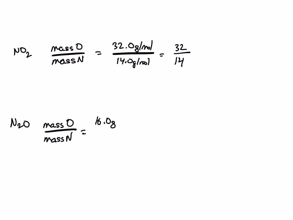 SOLVED: Consider the two gaseous compounds of NO2 and N2O. According to ...