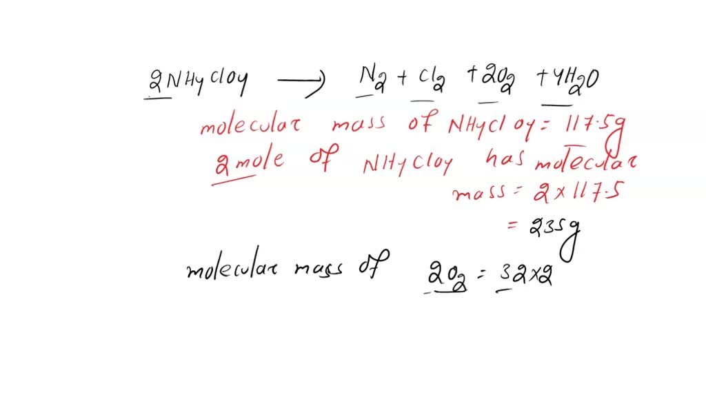 SOLVED: Ammonium perchlorate (NH4ClO4) is the solid rocket fuel used by ...