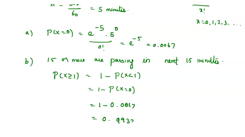 SOLVED: Vehicles pass through 'junction on busy road at an average rate ...