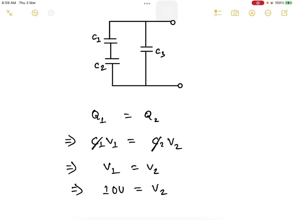 SOLVED: Three capacitors of equal capacitance are arranged as shown in Figure 18.9. The voltage ...