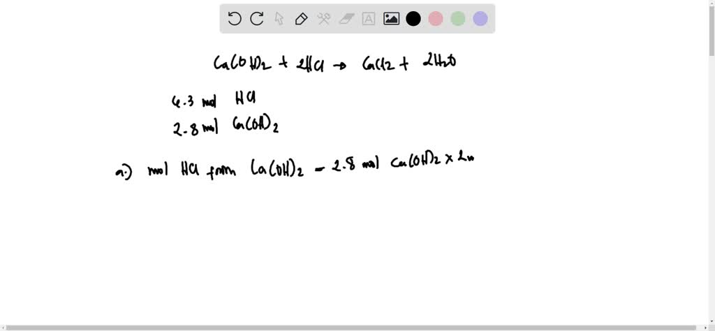 Calcium hydroxide, used to neutralize acid spills, reacts with ...