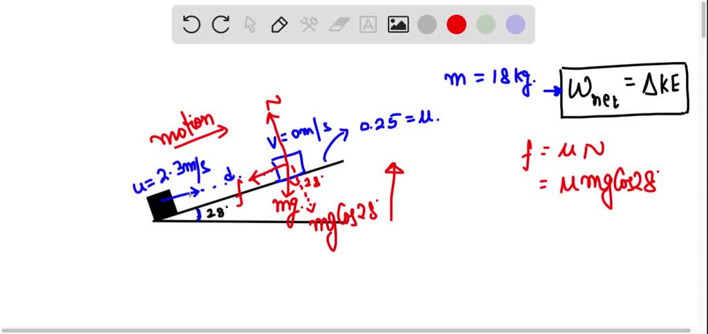 SOLVED: Problem 10 A 18 kg sled starts up a 28 degree incline with a ...