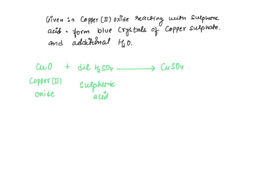 SOLVED: copper (II) sulfate + hydrogen sulfide = copper (II) sulfide ...