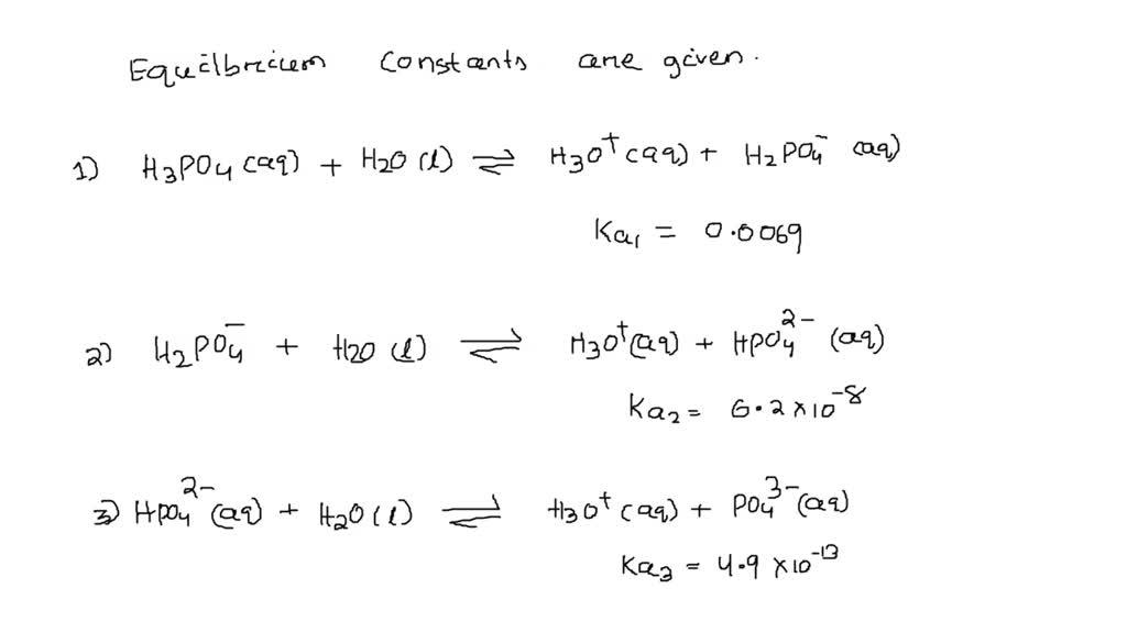 SOLVED: What is Keq for the following reaction: HPO42-(aq) + H3O+(aq) â†’ H2PO4-(aq) + H2O(l ...