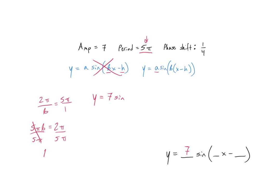 SOLVED: The equation of a sine function that has the following characteristics is: y = 7sin(x ...