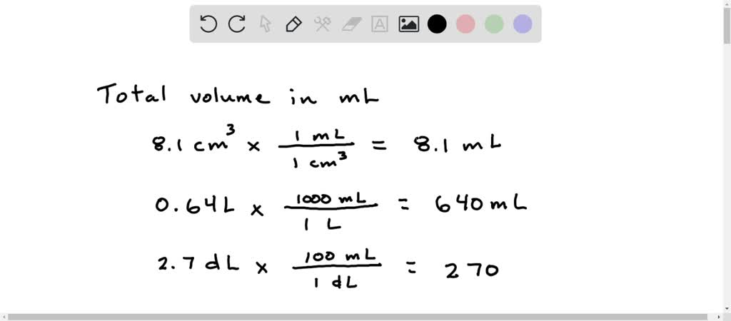 SOLVED: Three beakers contain different volumes of water of 8.1 cm3, 0. ...