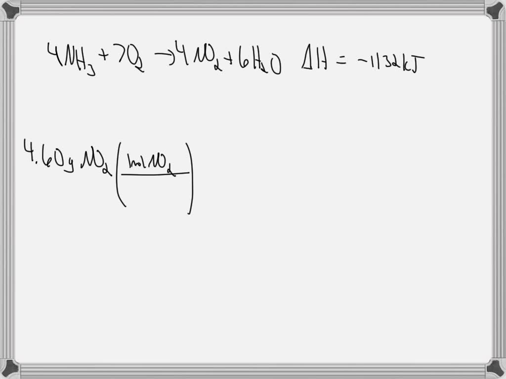 SOLVED: Ammonia reacts with oxygen as follows: 4 NH3(g) + 7 O2(g) â†’ 4 ...