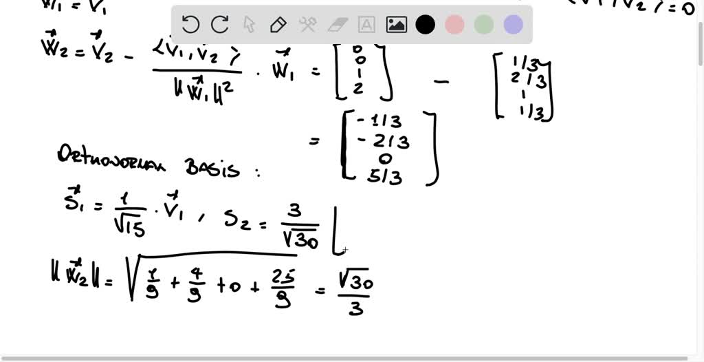 SOLVED: Let S = span v1, v2, i.e. the subspace generated by v1 and v2. Construct an orthonormal ...
