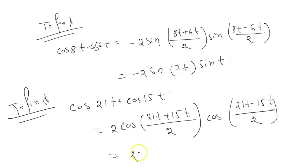 SOLVED: Write the superposition of trigonometric functions as a product ...