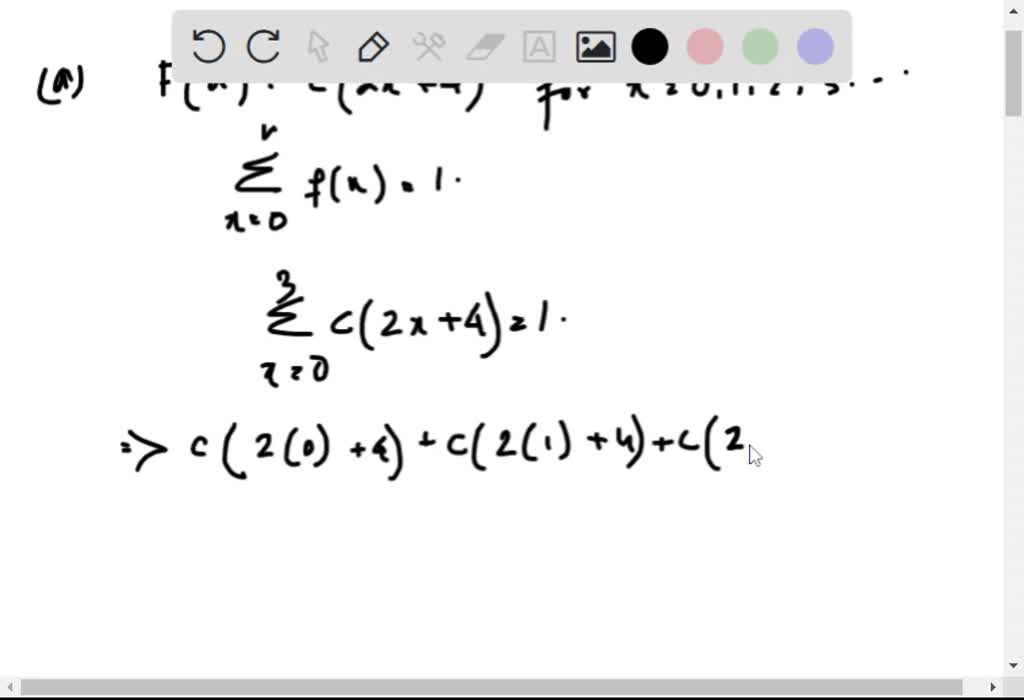 SOLVED: If the following functions can serve as a probability distribution of the discrete ...