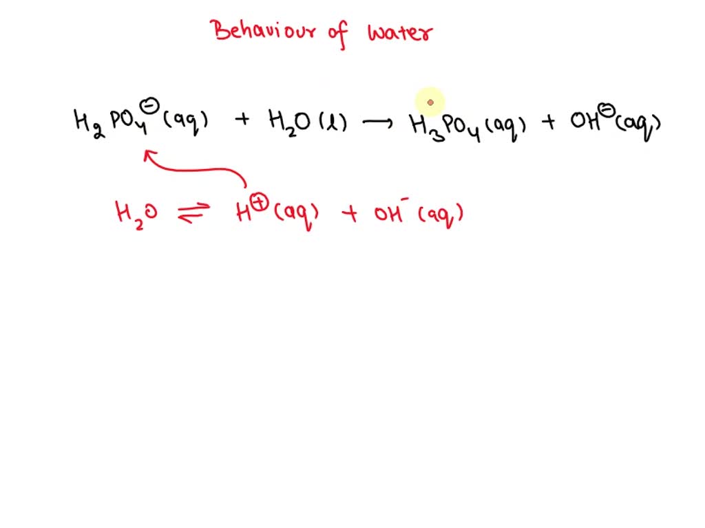 SOLVED: In the equation H2PO4- + H2O -> H3PO4 + OH-, is the water ...