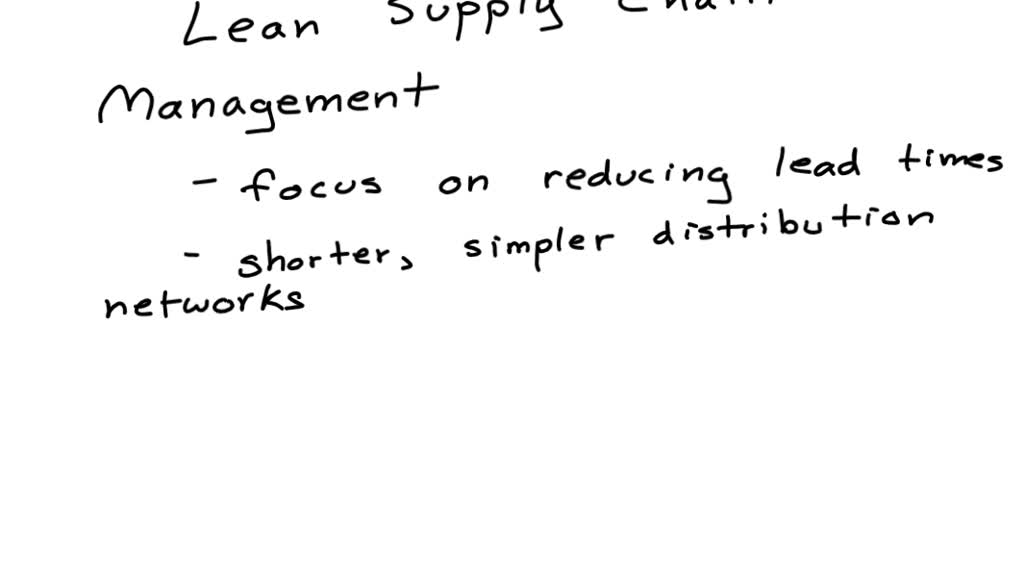 SOLVED: Explain Supply Chain considerations in Lean systems, and describe two important ...
