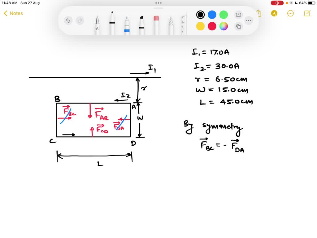 SOLVED: The figure below shows long straight wire near rectangular ...
