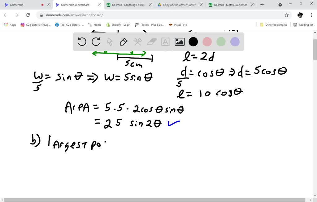 SOLVED: A rectangle is to be inscribed in a semicircle of radius 5 cm ...