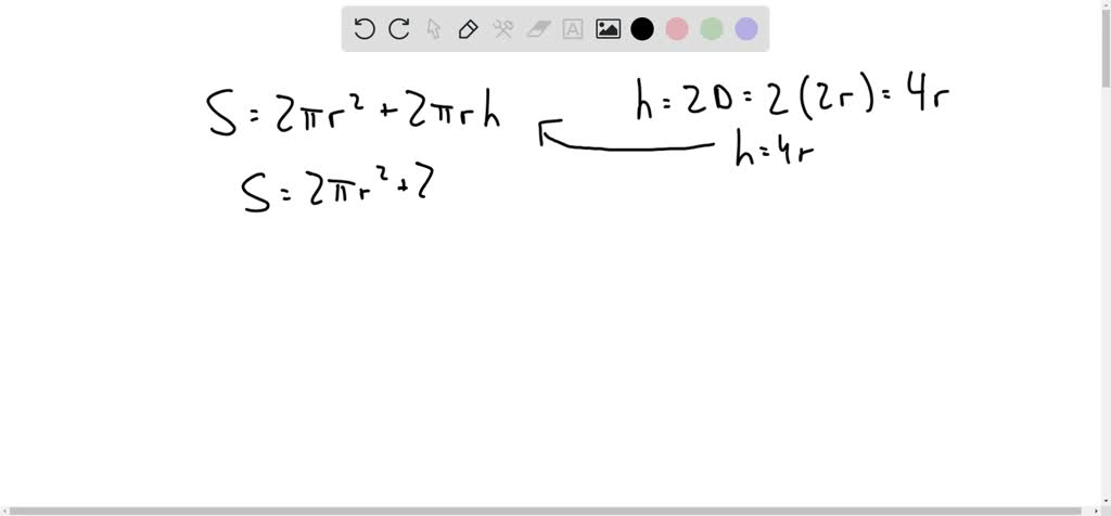 SOLVED: The surface area of a cylindrical can of radius r and height h ...