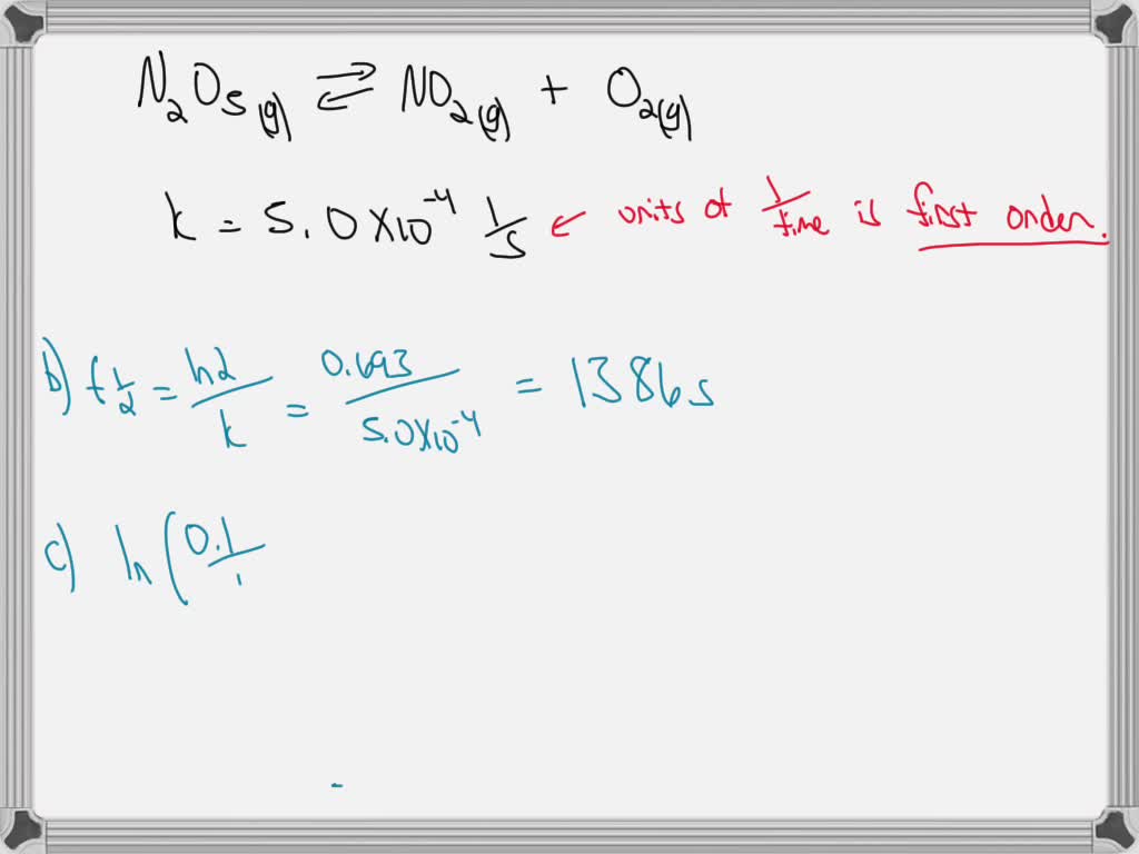 SOLVED: The rate equation for the decomposition of dinitrogen pentoxide ...