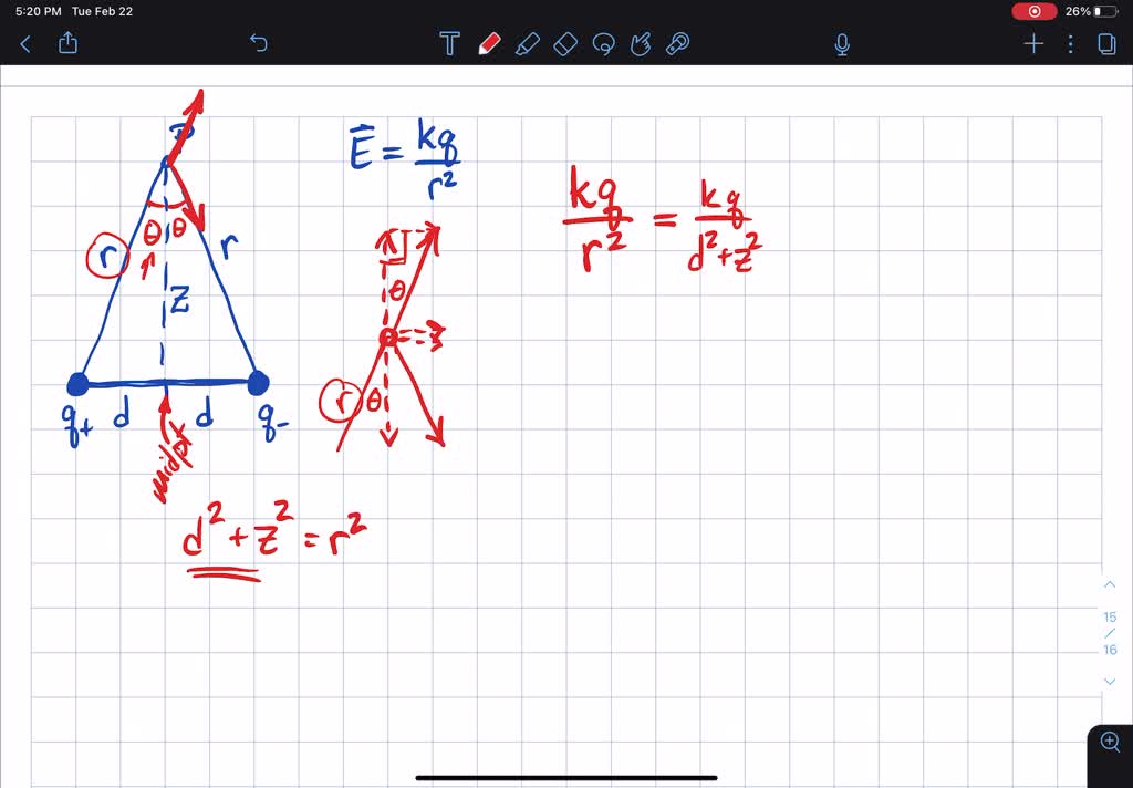 SOLVED: 3.) pts) Figure below shows an electric dipole separated by distance of 2d. Derive an ...