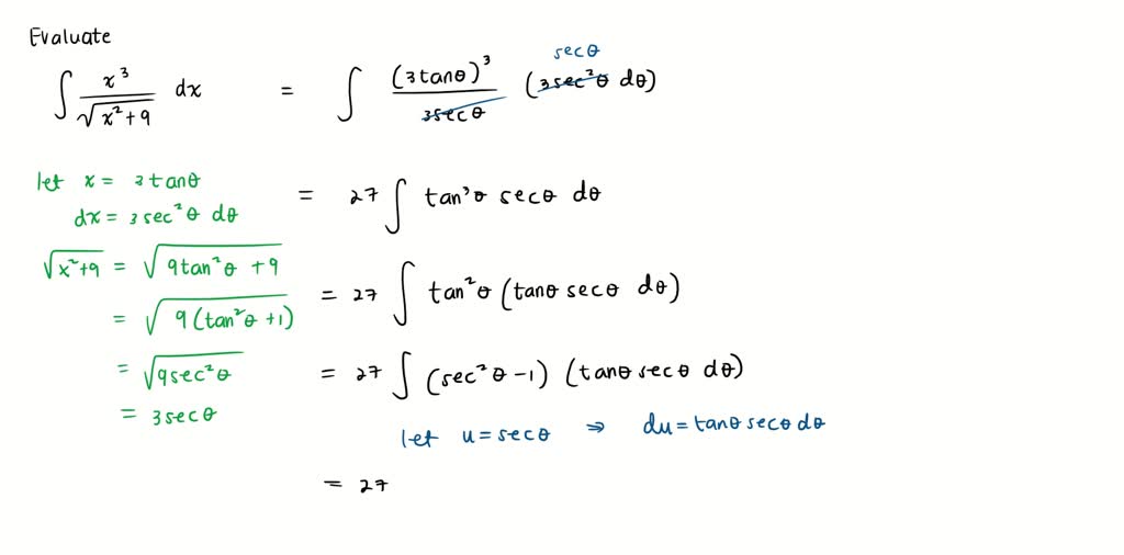 SOLVED: Evaluate the integral using the indicated trigonometric ...