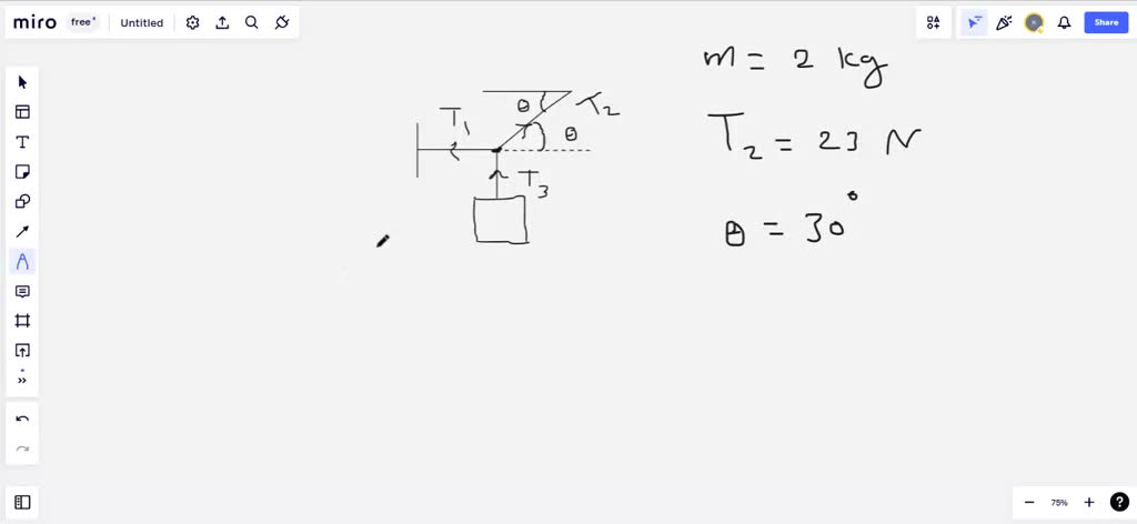 SOLVED: Use g = 10 m/s2 An object of mass M = 2.0 kg hangs in equilibrium from three strings as ...