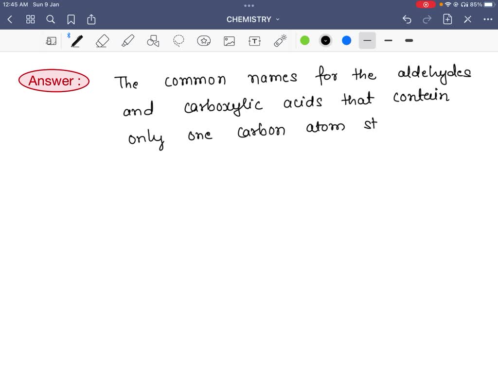 SOLVED: The common names for the aldehydes and carboxylic acids that ...