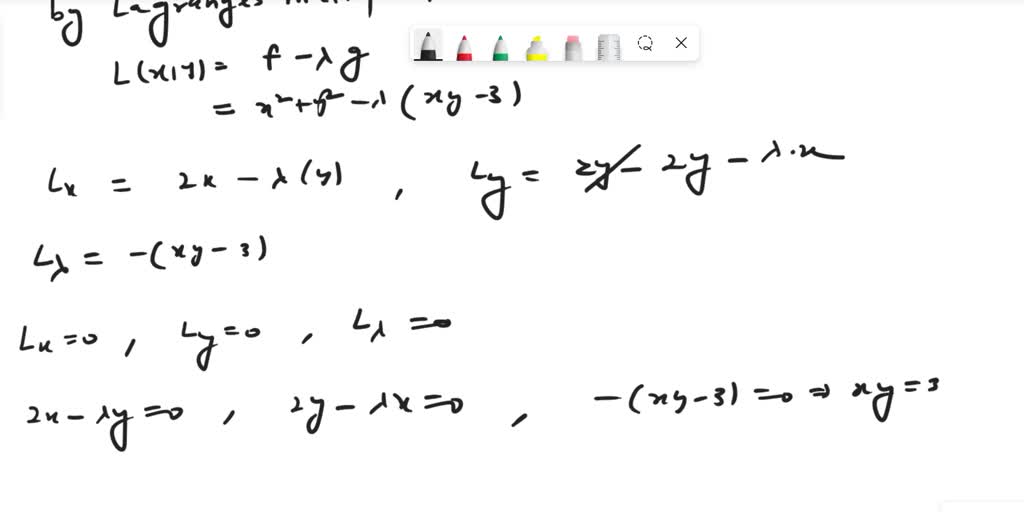Solved 1 Point Use Lagrange Multipliers To Find The Minimum Value