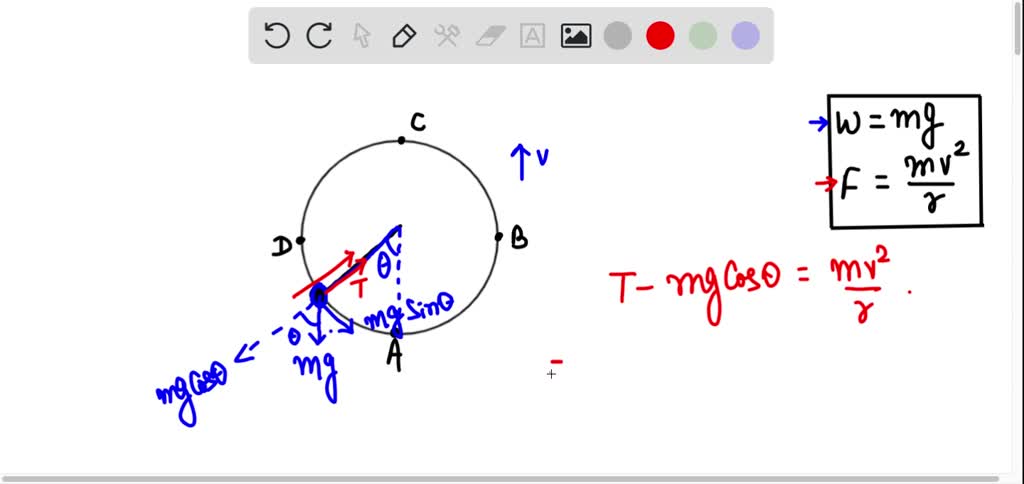 SOLVED: A ball tied to a string is swung with constant speed in vertical circle as shown: Of the ...