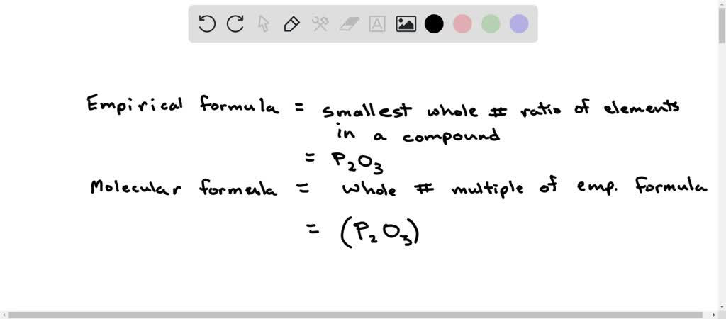 SOLVED: The empirical formula of a compound was determined to be P2O3 ...