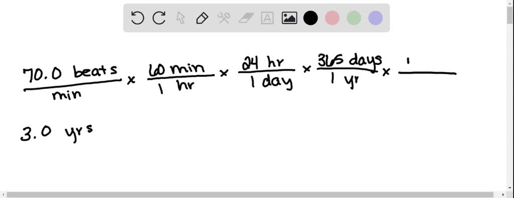 SOLVED: A typical person has an average heart rate of 70.0 beats/min ...