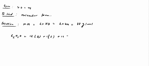 The vapour density of a compound is 44 its molecular formula...