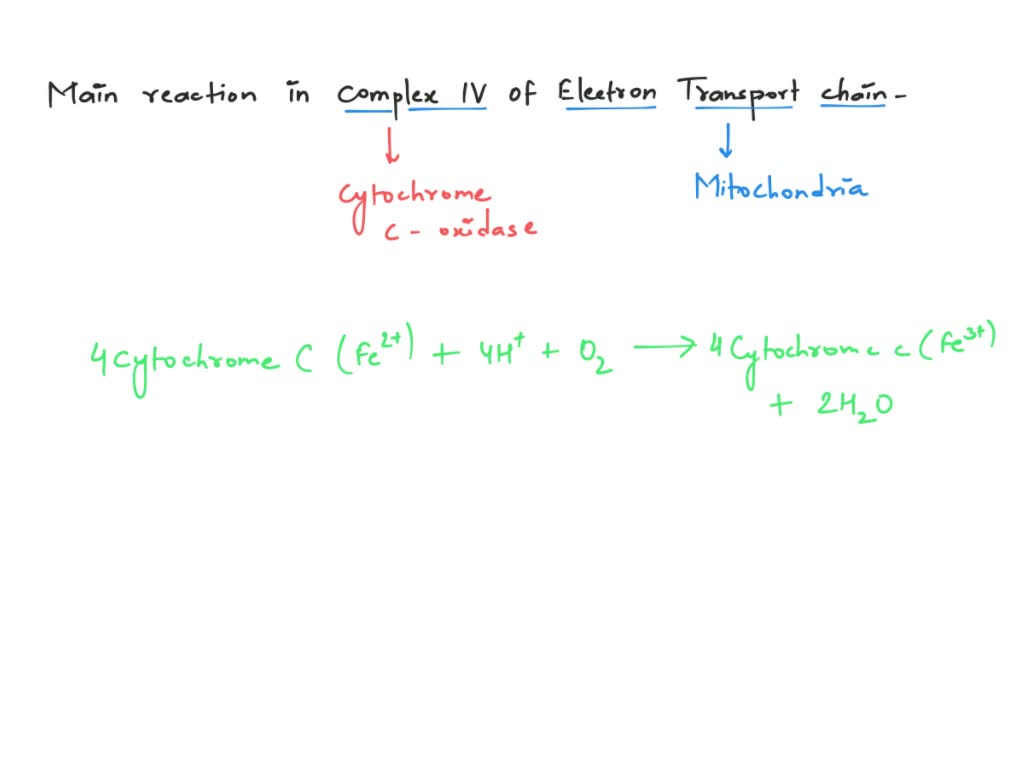 SOLVED: The redox reaction catalyzed by complex IV of the electron ...