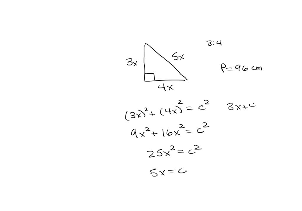 Two perpendicular sides of a right-angled triangle are in a ratio of 3: ...