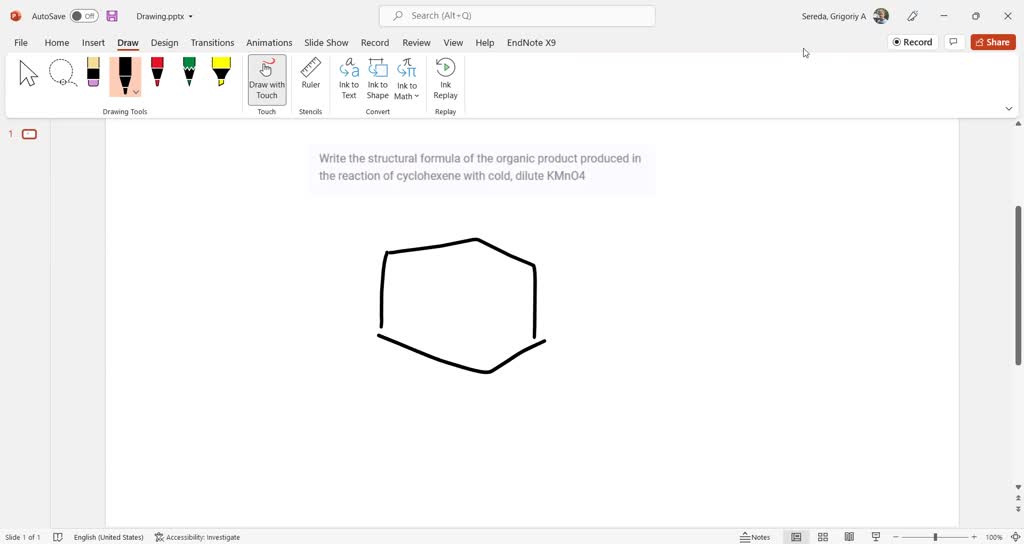 SOLVED: a. Name and draw the displayed formula of the organic product ...