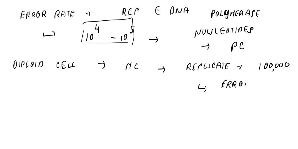 SOLVED: What is the error rate in the DNA replication process, for ...