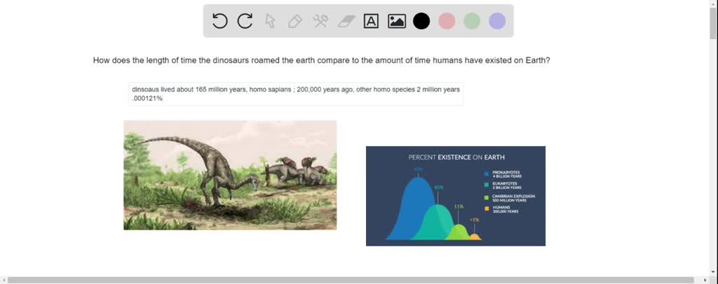 SOLVED: How does the length of time the dinosaurs roamed the earth ...
