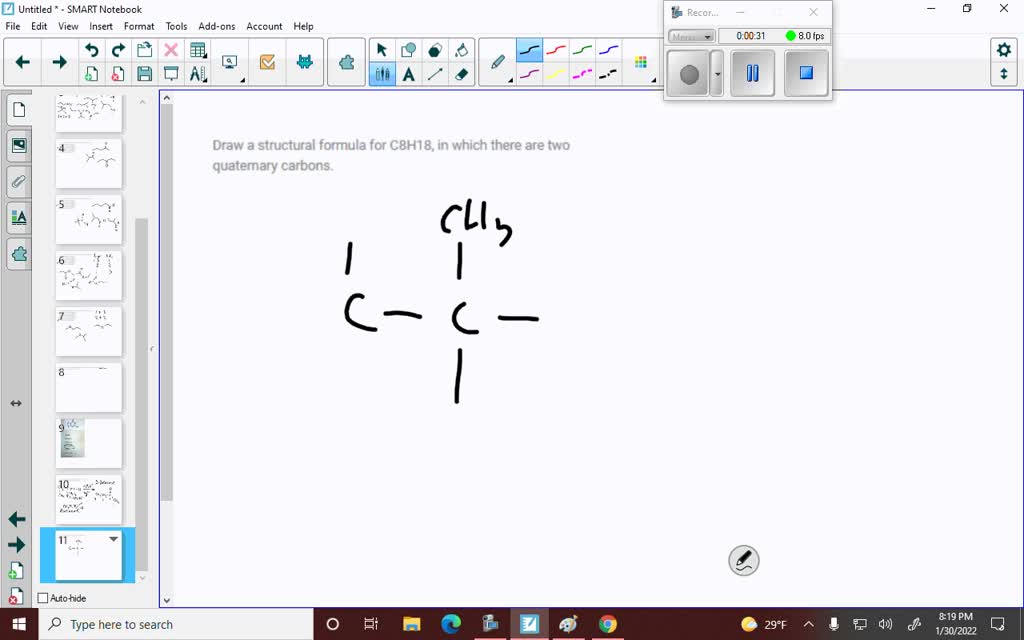 SOLVED: Draw the structures of the 2 isomers of C8H18 that contain 2 ...