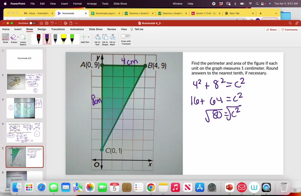 SOLVED: 'Find the perimeter and area of the figure if each unit on the ...