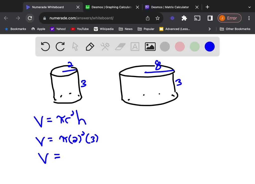 SOLVED: A cylinder with radius 2 inches and height 3 inches has its ...