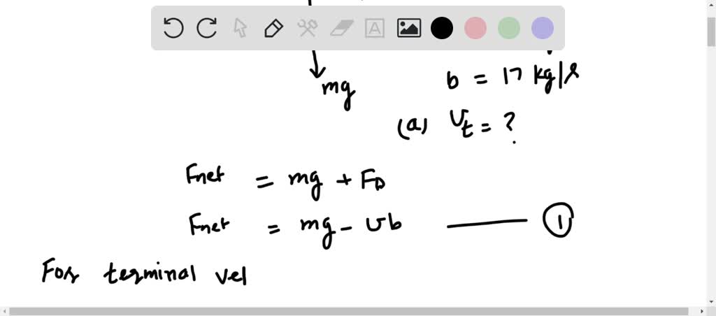Solved The Drag Force For Falling Objects Due To Air Friction Depends