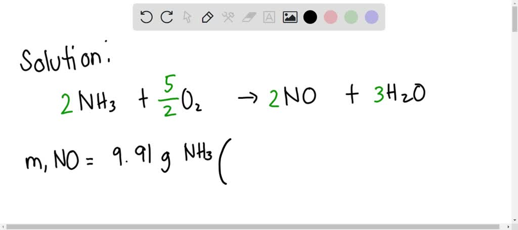 SOLVED: Ammonia (NH3) chemically reacts with oxygen gas (O2) to produce ...