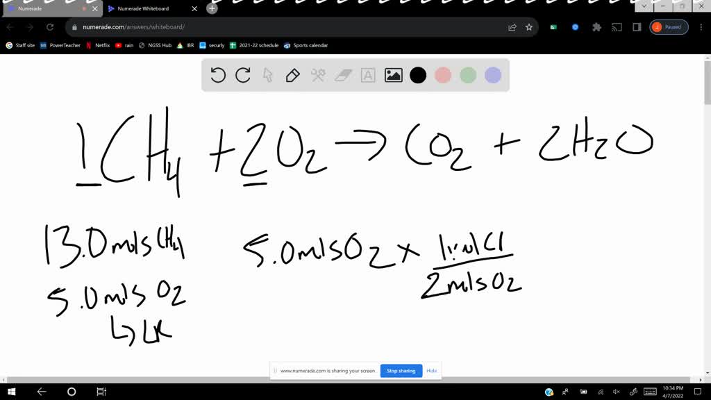 SOLVED: Methane CH4 gas and oxygen O2 gas react to form carbon dioxide ...